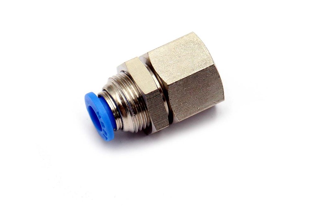 Conector rápido tubo 6mm 1/4 H PMF06-02 con rosca pasamuros - Almacén de aire comprimido